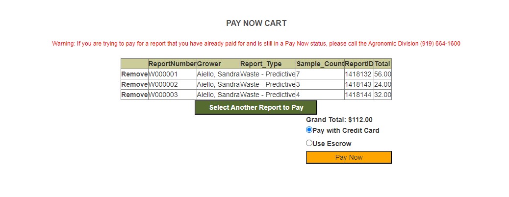Agronomic Services - Pay for Reports | NC Agriculture