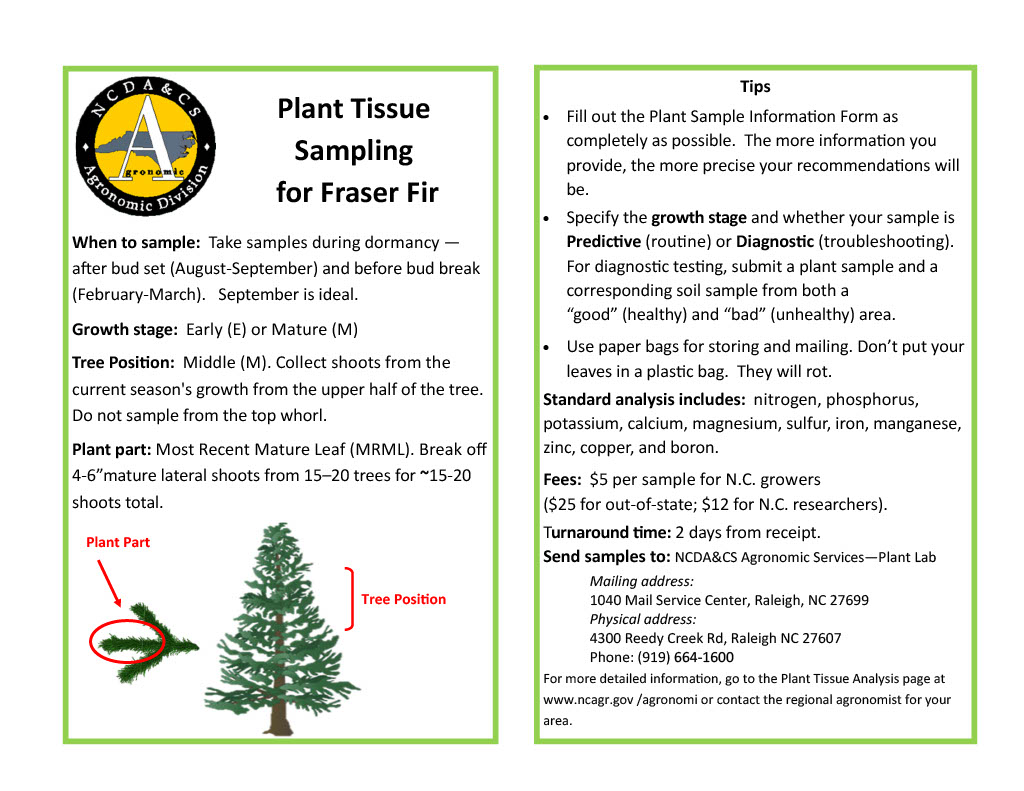 Agronomic Services- Plant Tissue: Collect Samples | NC Agriculture
