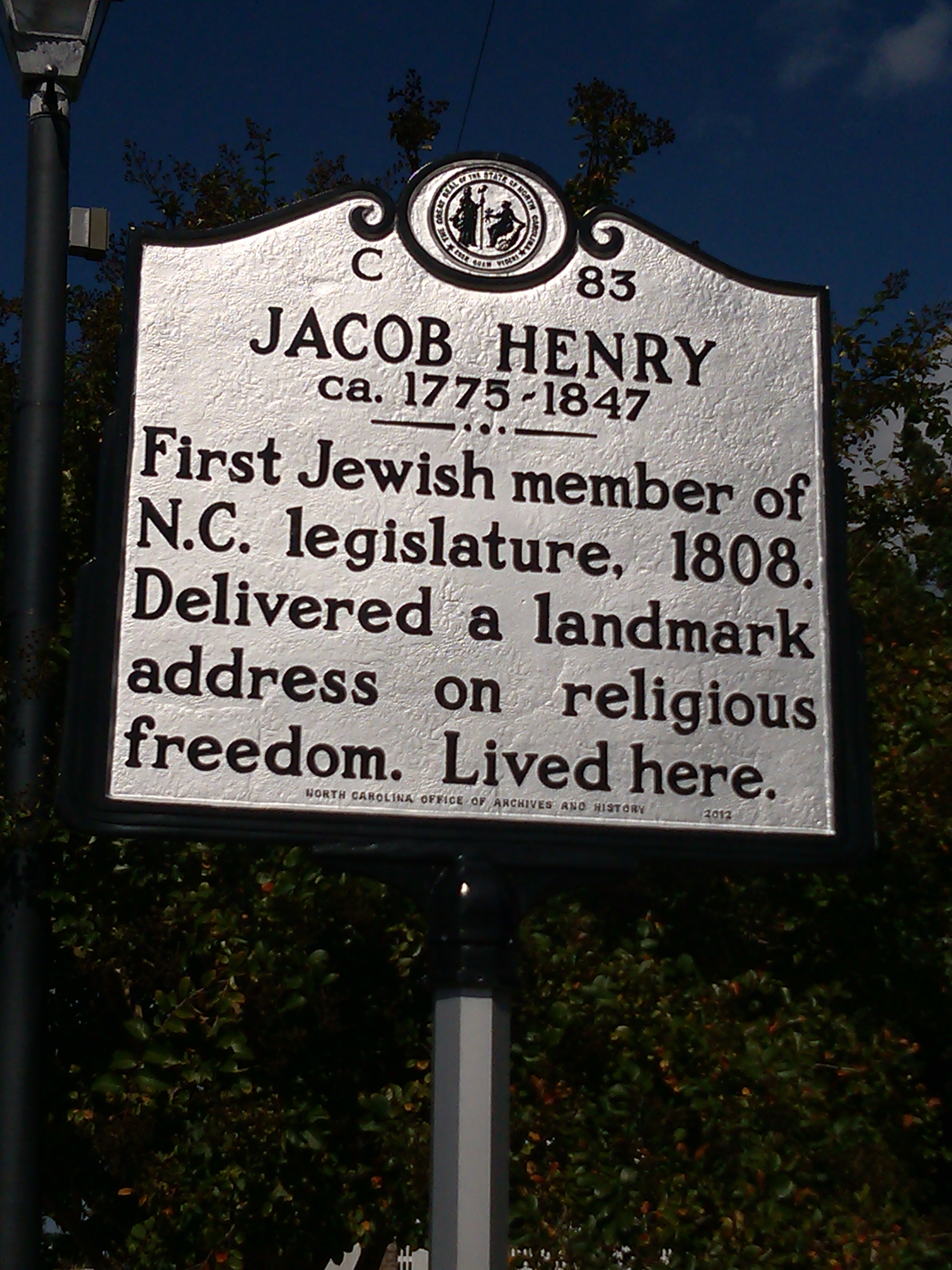 Jacob Henry ca. 1775-1847 (C-83) | NC DNCR