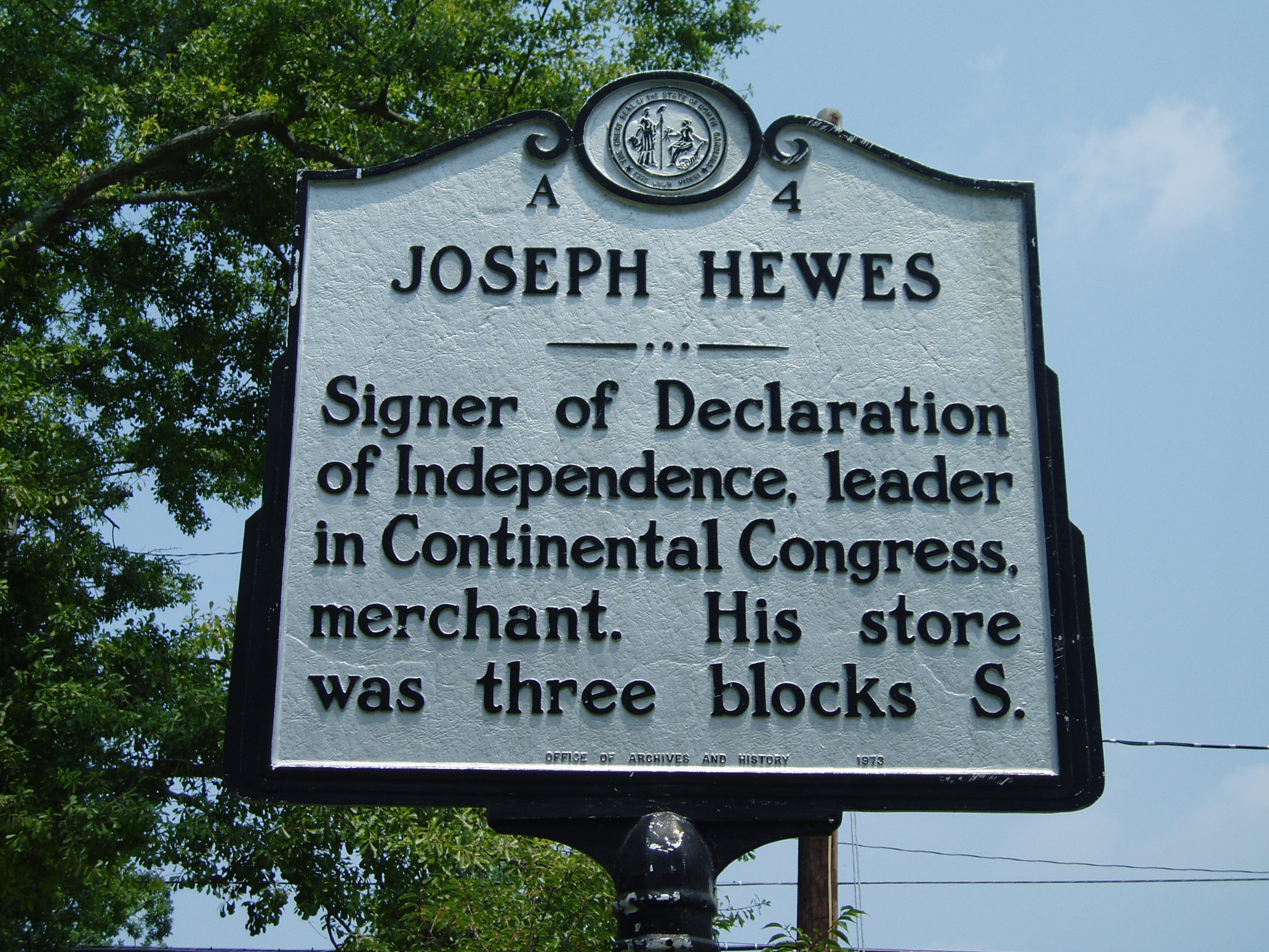 Joseph Hewes (A-4) | NC DNCR