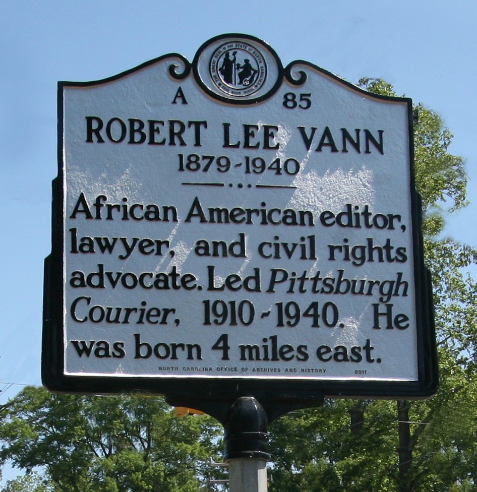 Robert Lee Vann 1879-1940 (A-85) | NC DNCR