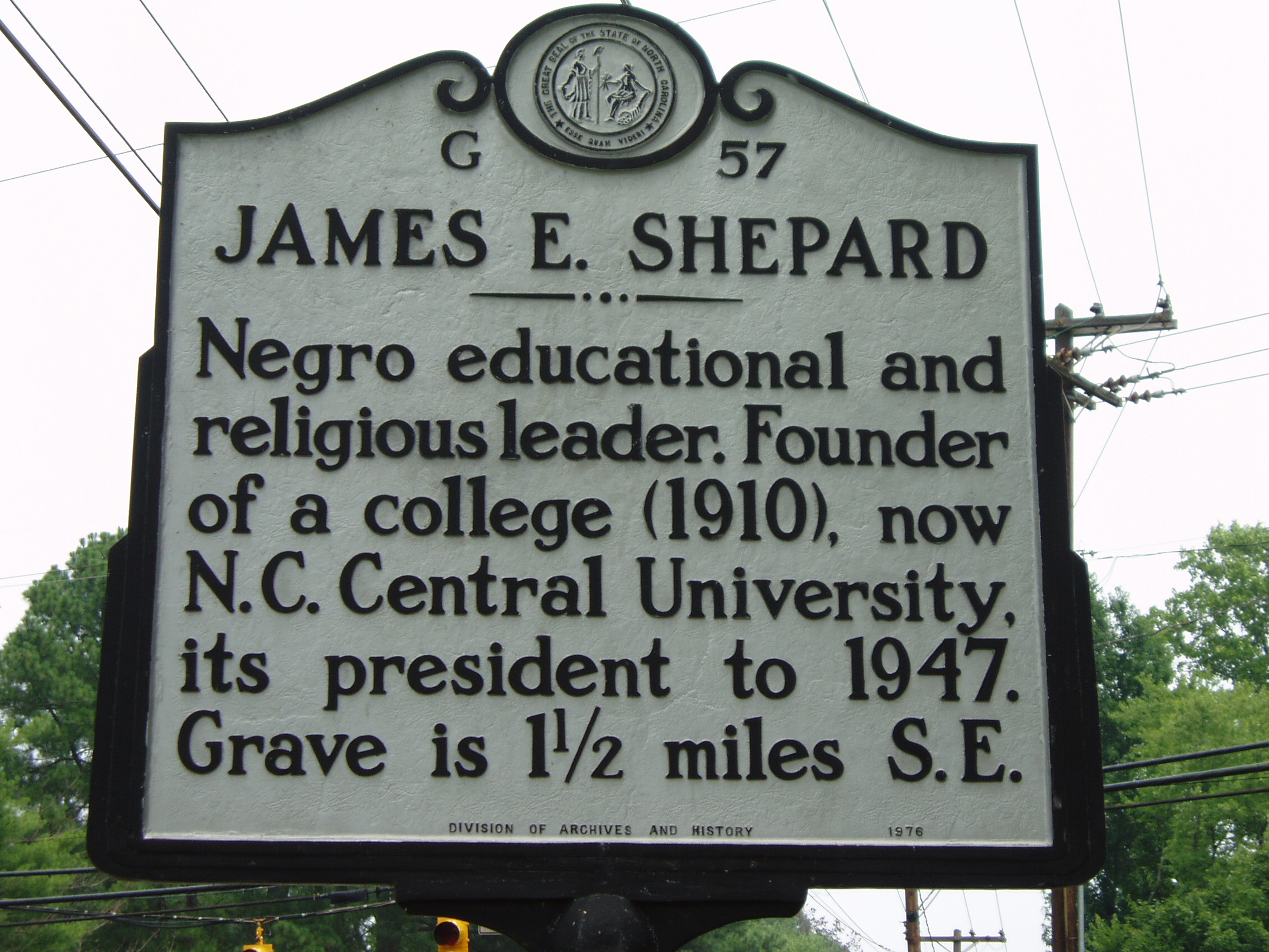 James E. Shepard (G-57) | NC DNCR