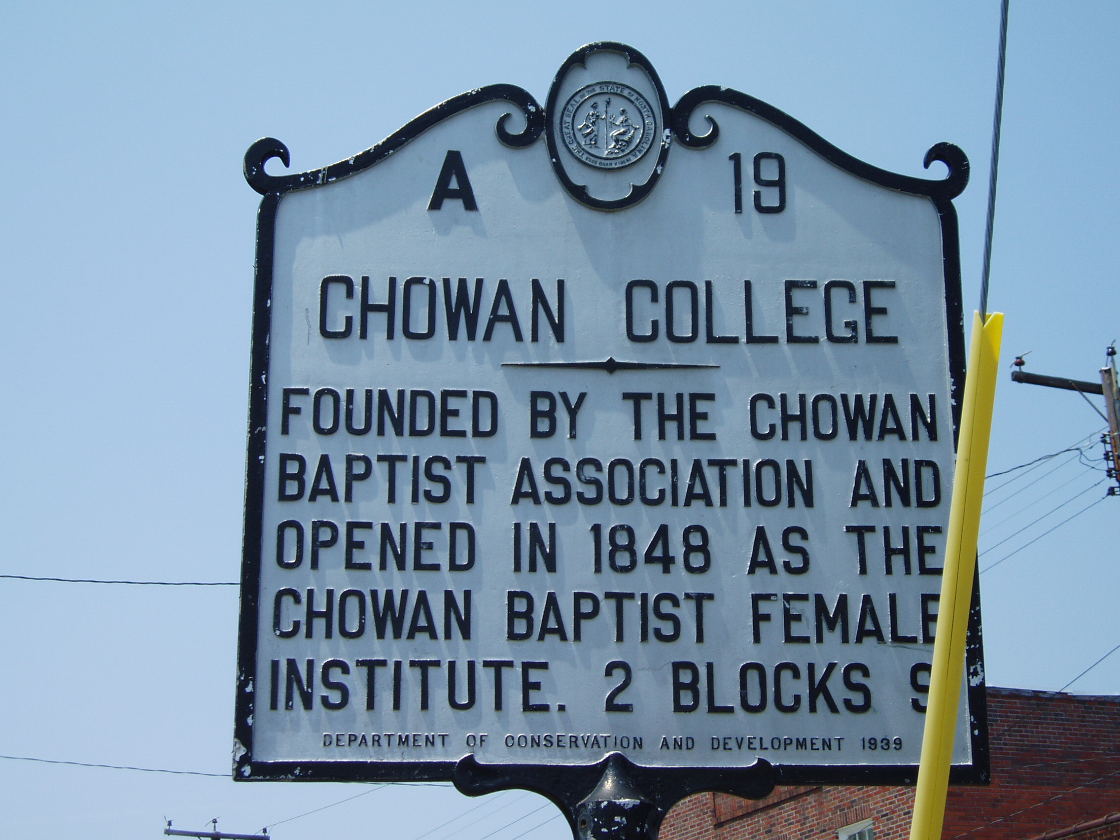 Chowan University (A-19) | NC DNCR