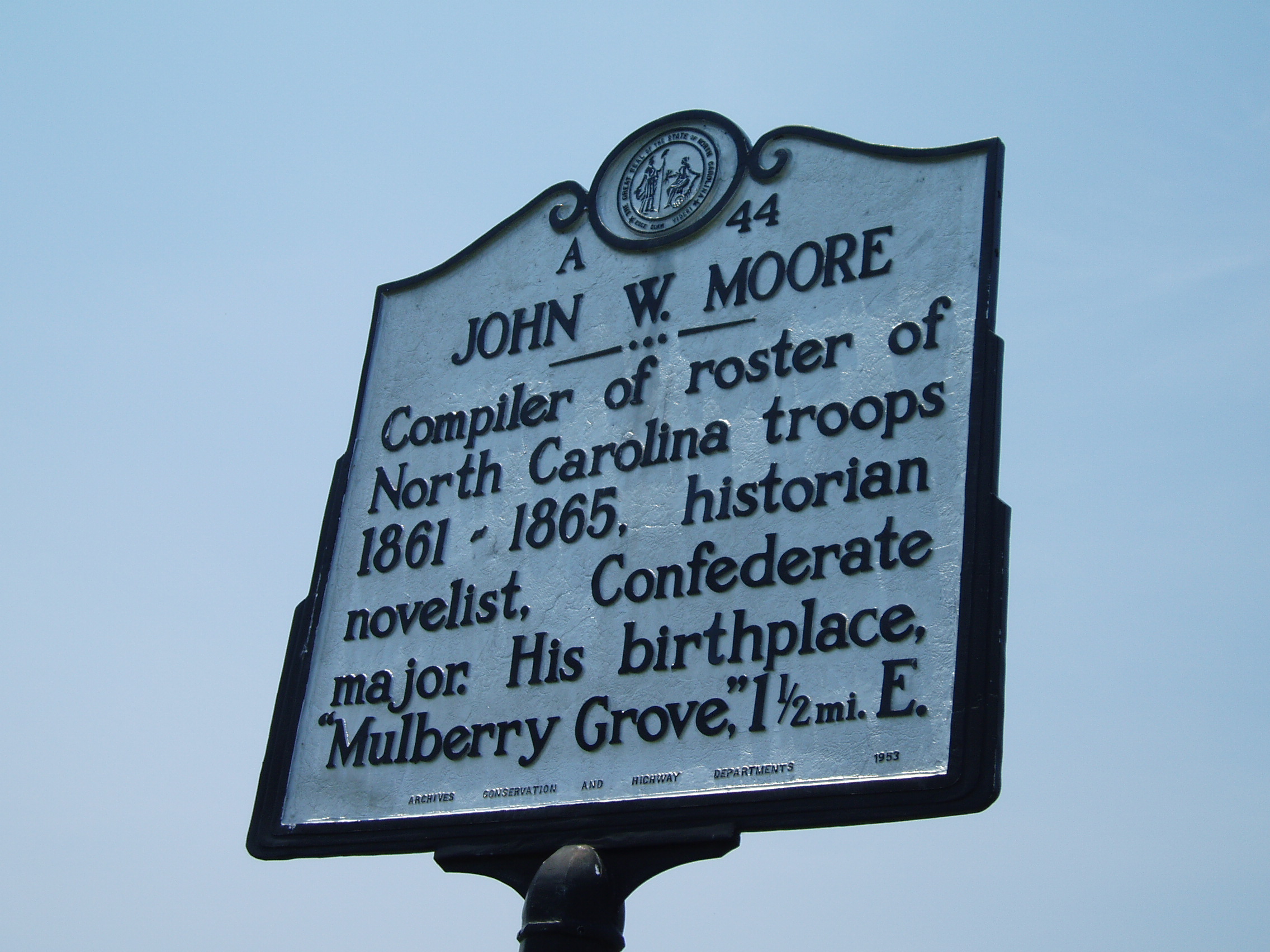 John W. Moore (A-44) | NC DNCR