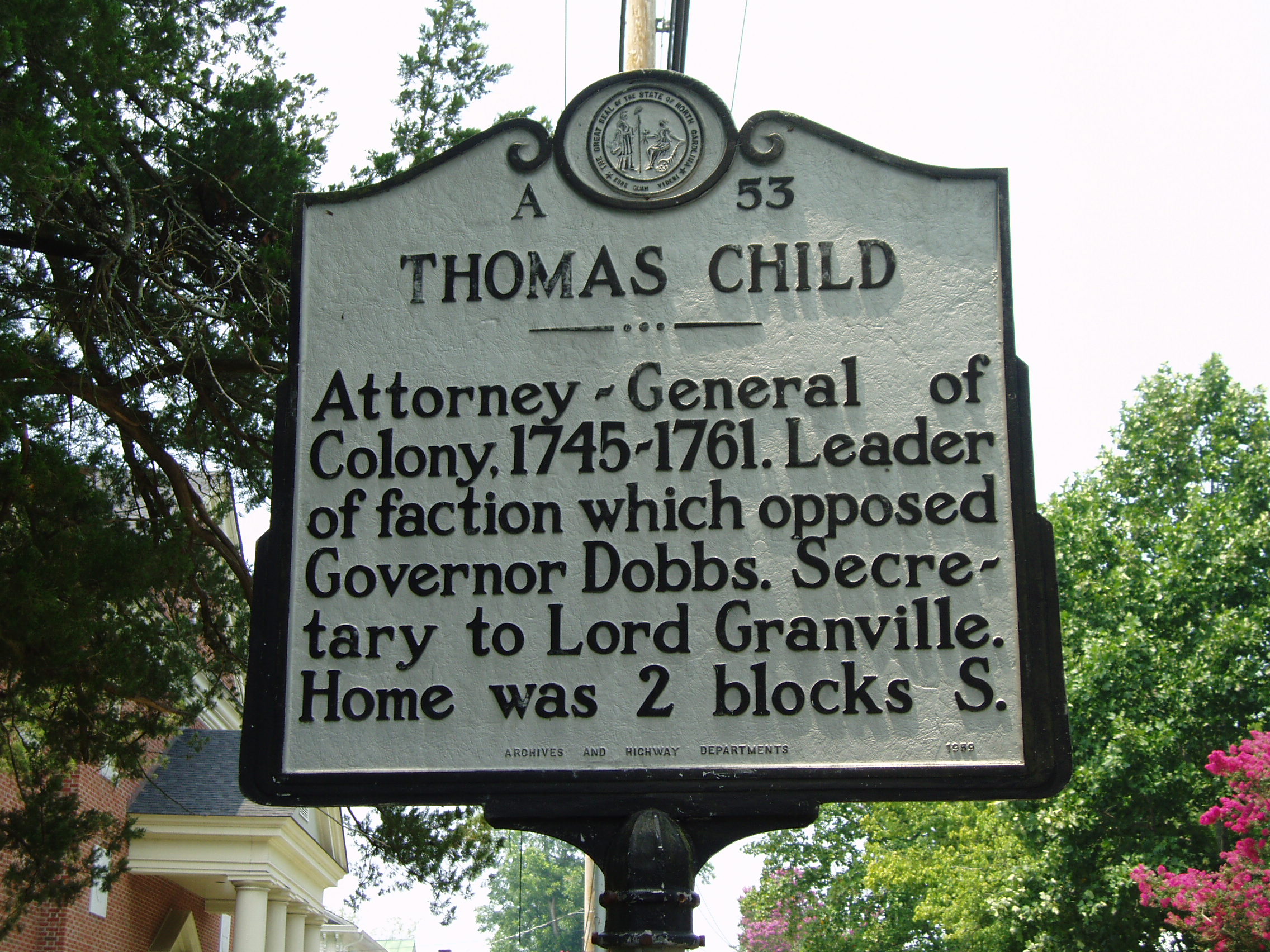 Thomas Child (A-53) | NC DNCR