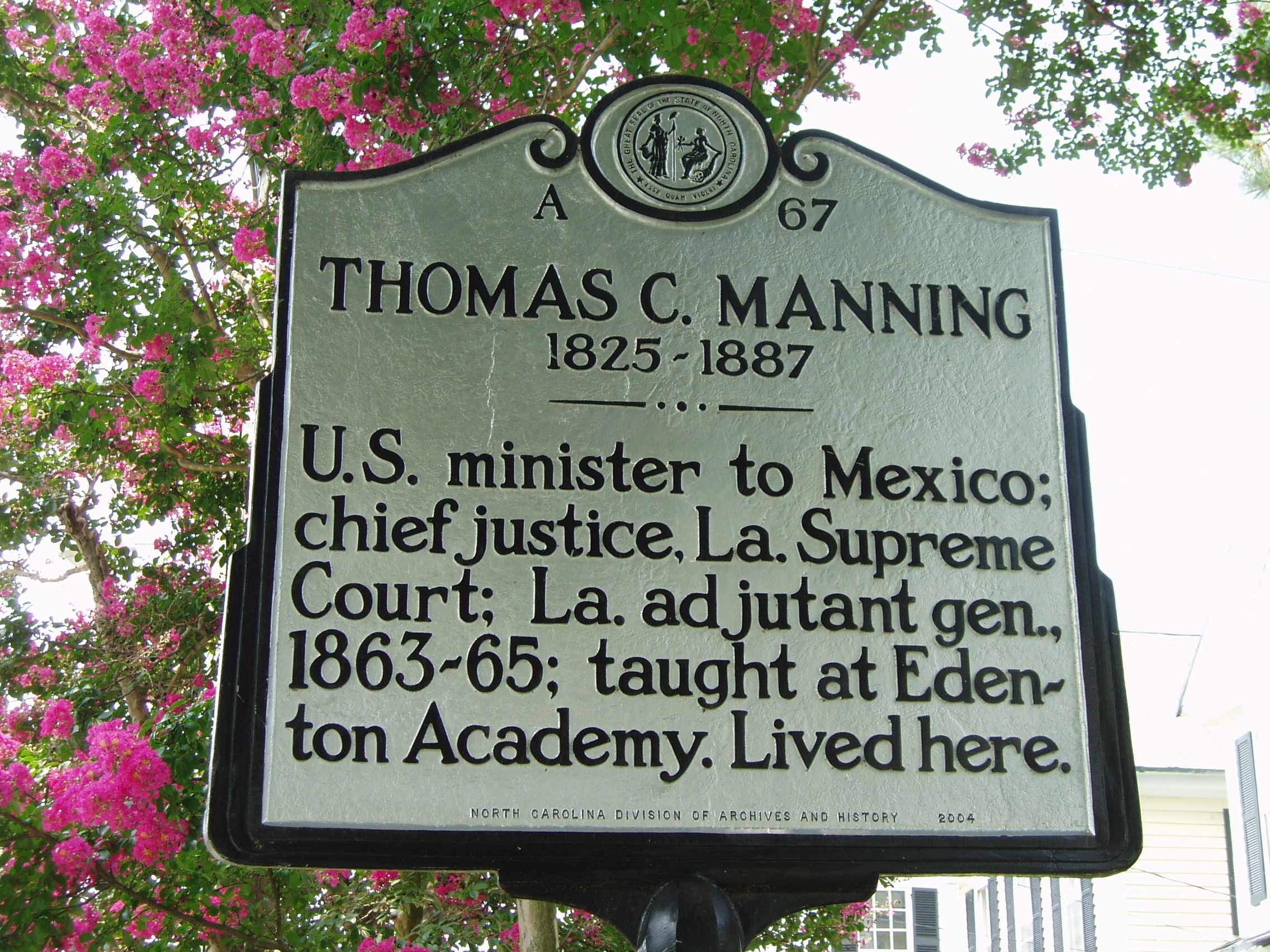 Thomas C. Manning 1825-1887 (A-67) | NC DNCR