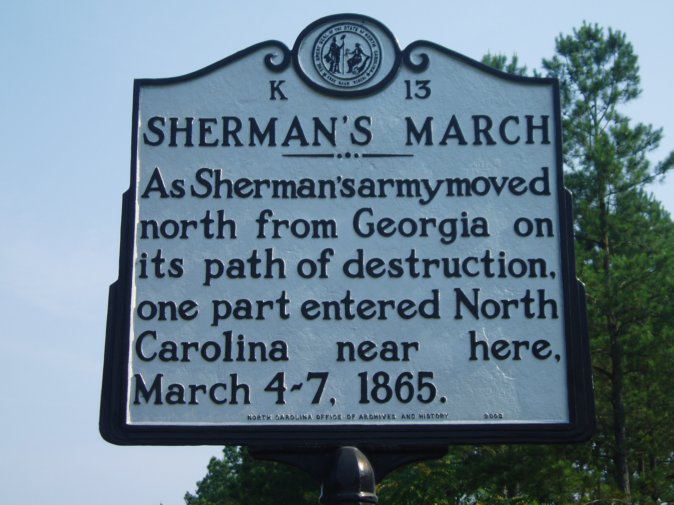 Sherman's March (K-13) | NC DNCR