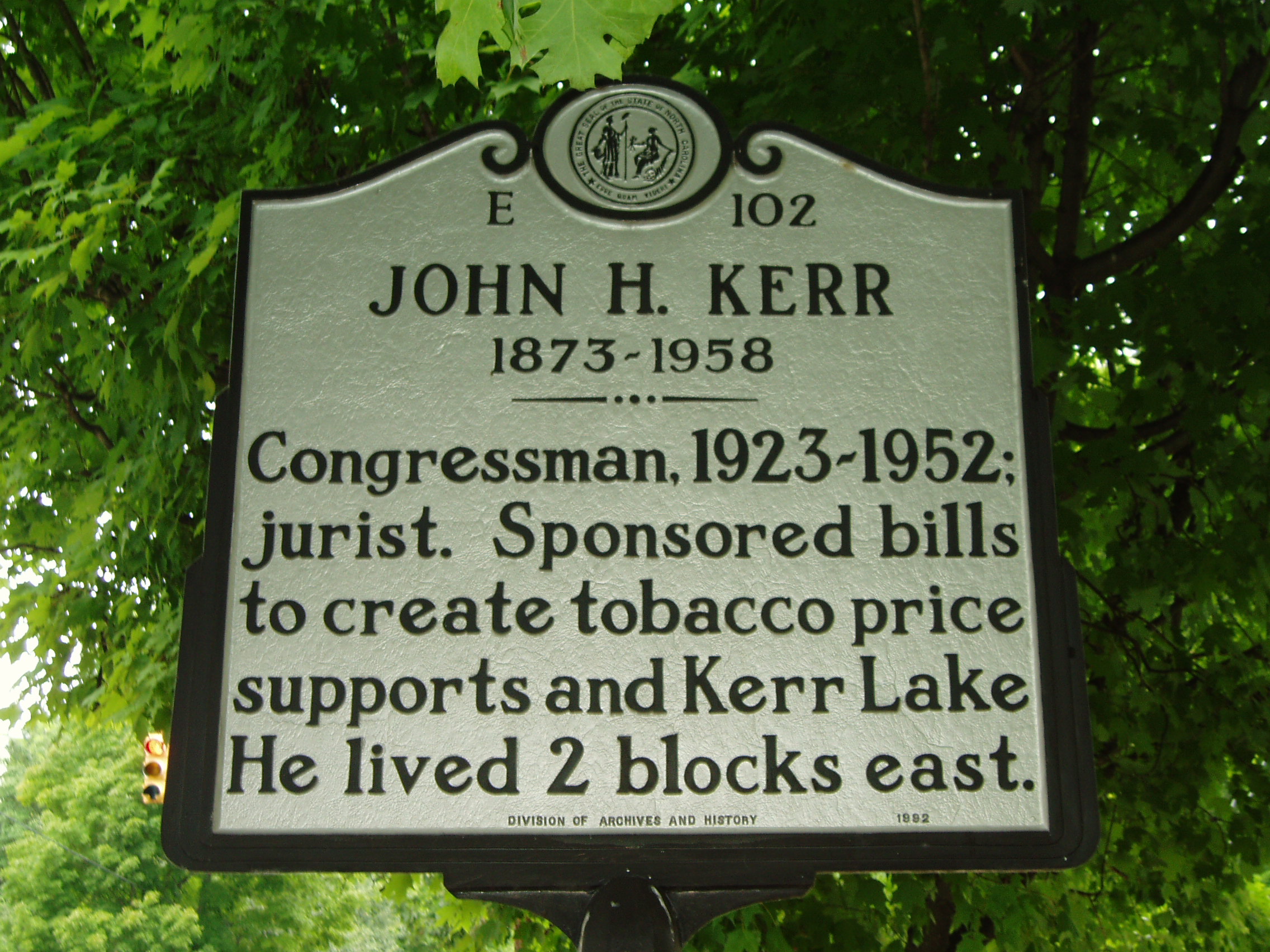 John H. Kerr 1873-1958 (E-102) | NC DNCR