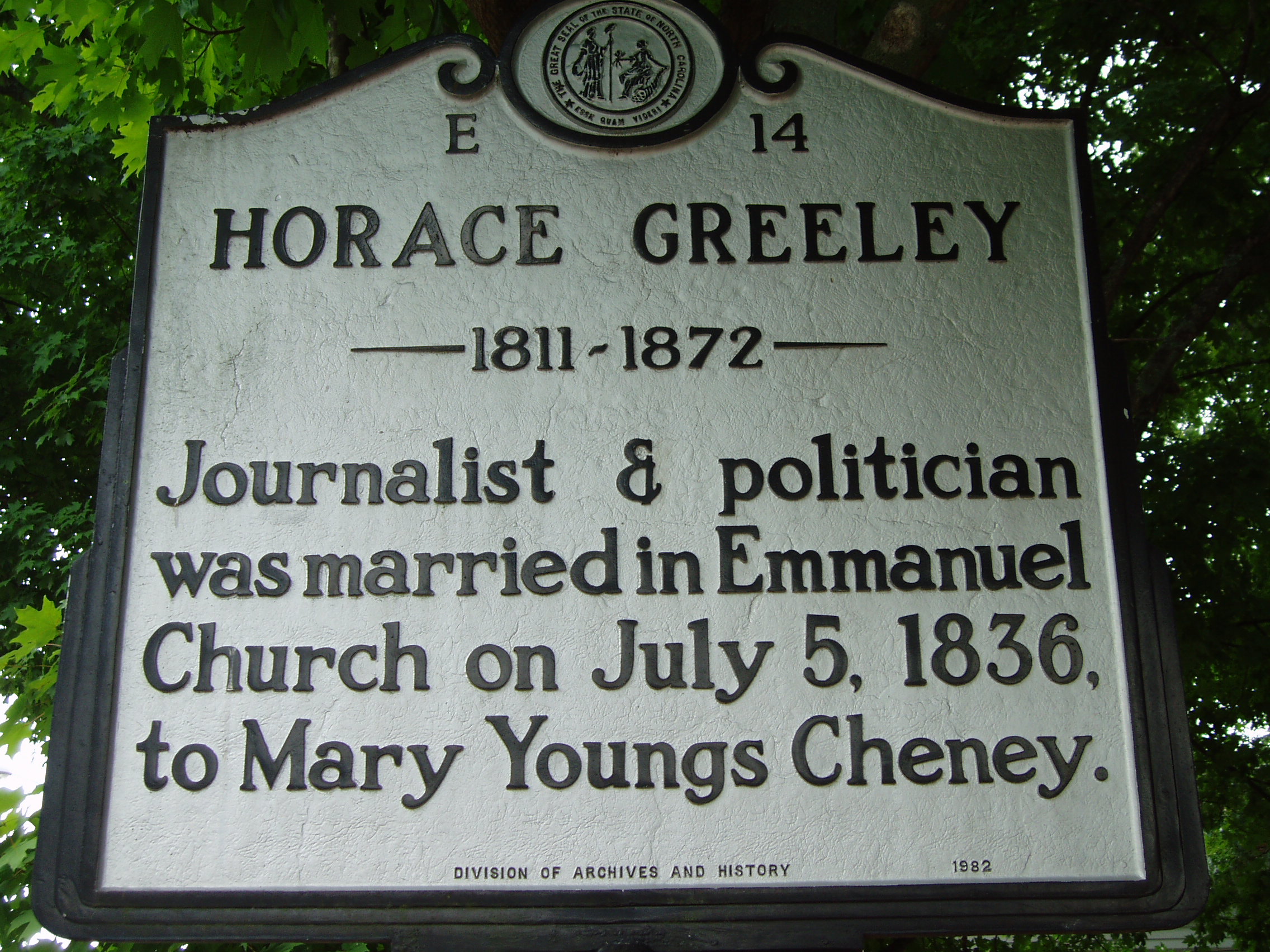 Horace Greeley 1811-1872 (E-14) | NC DNCR