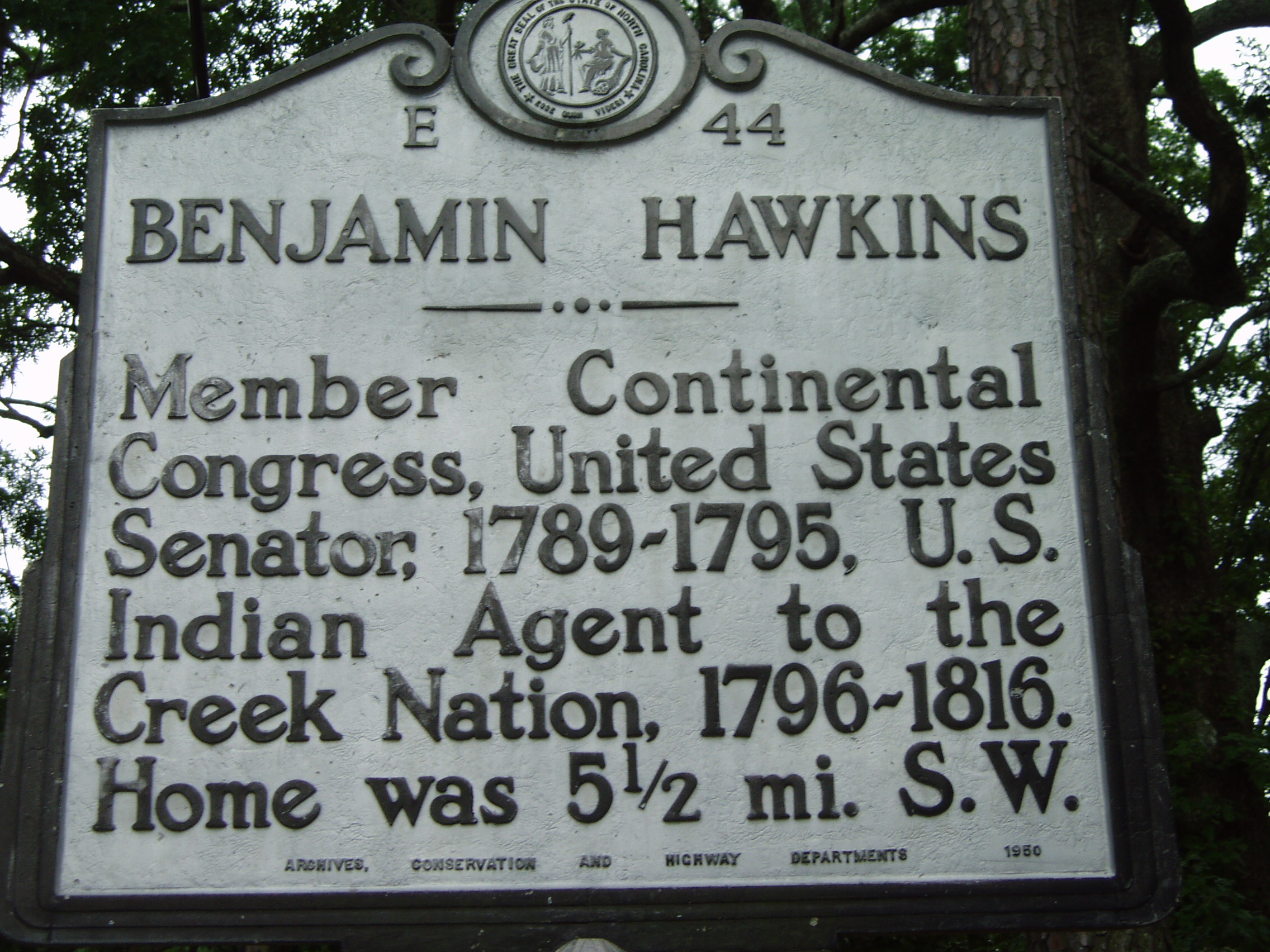 Benjamin Hawkins (E-44) | NC DNCR