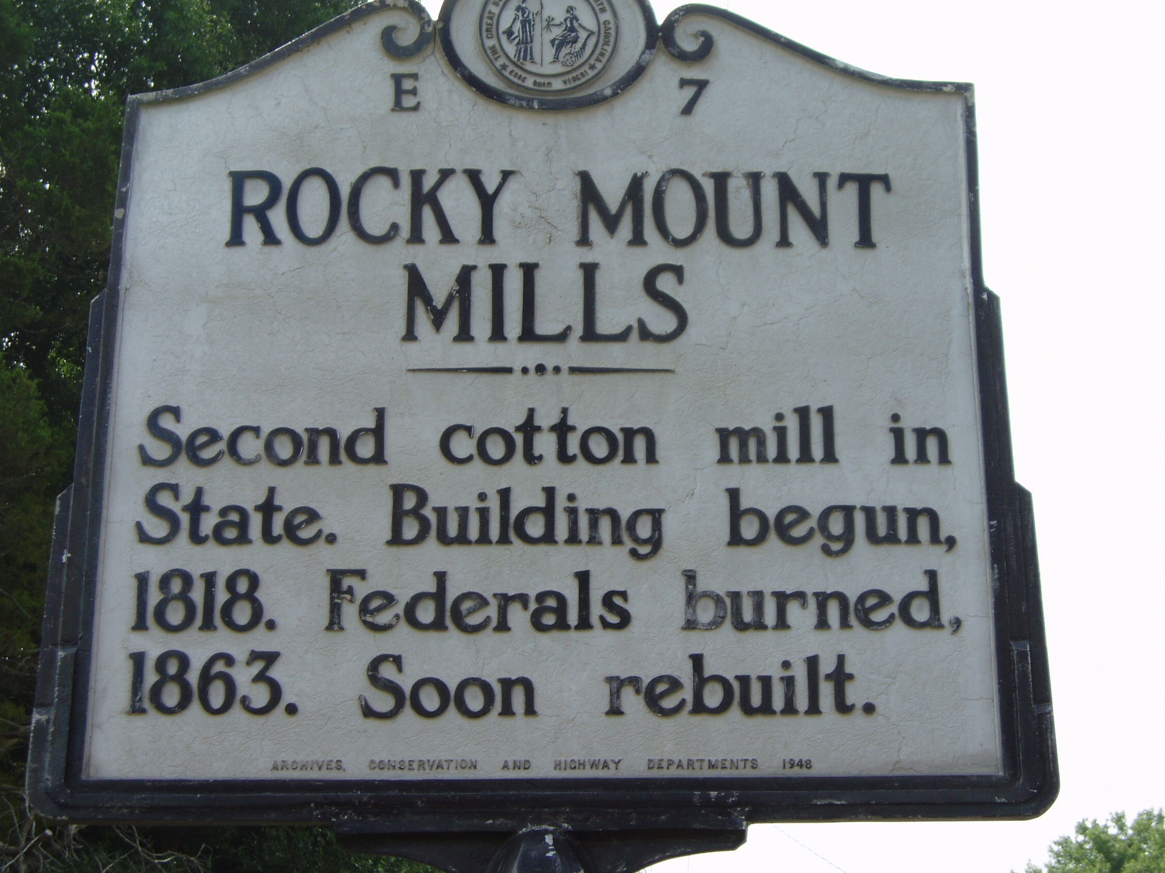 Rocky Mount Mills (E-7) | NC DNCR
