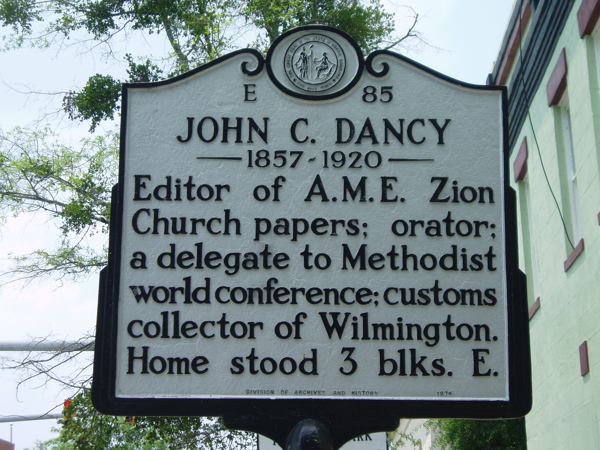 John C. Dancy 1857-1920 (E-85) | NC DNCR