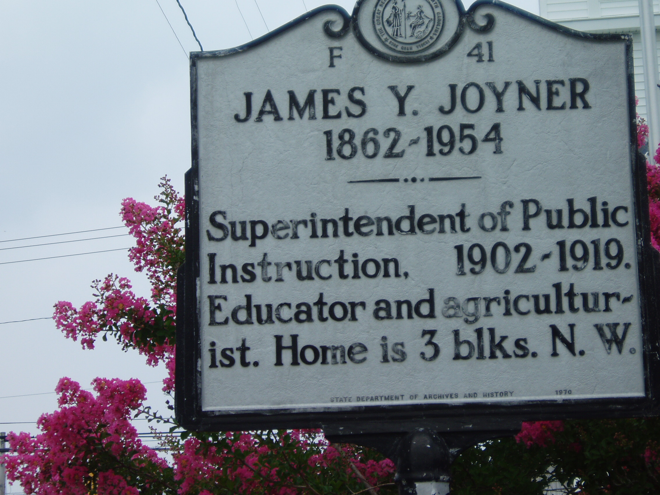 James Y. Joyner 1862-1954 (F-41) | NC DNCR