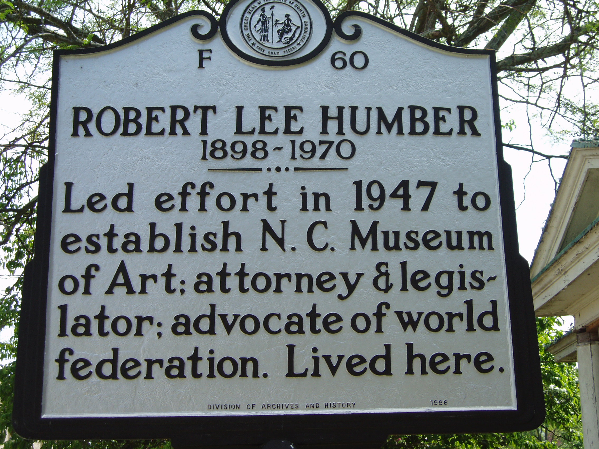 Robert Lee Humber 1898-1970 (F-60) | NC DNCR