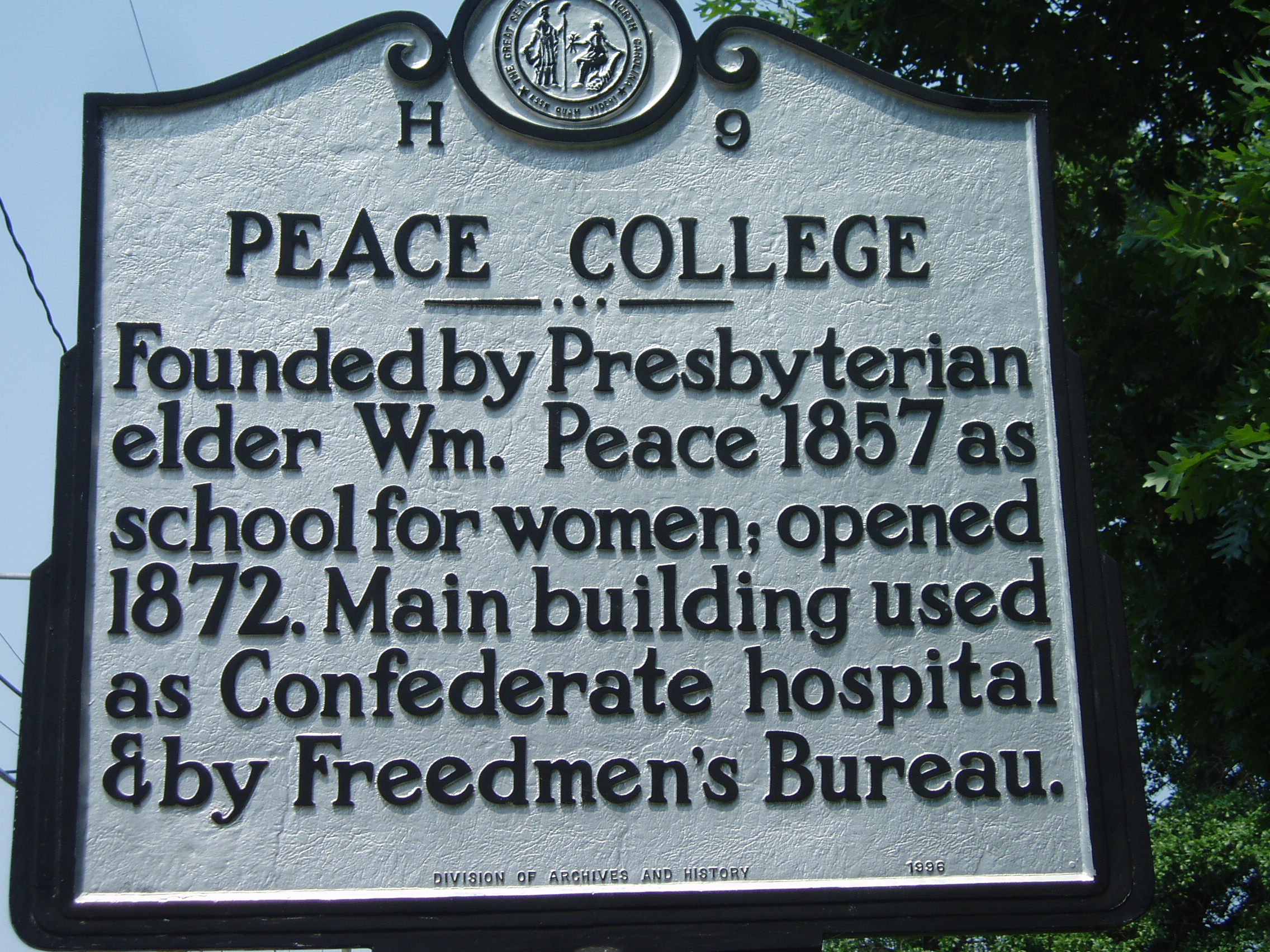 Peace College (H-9) | NC DNCR