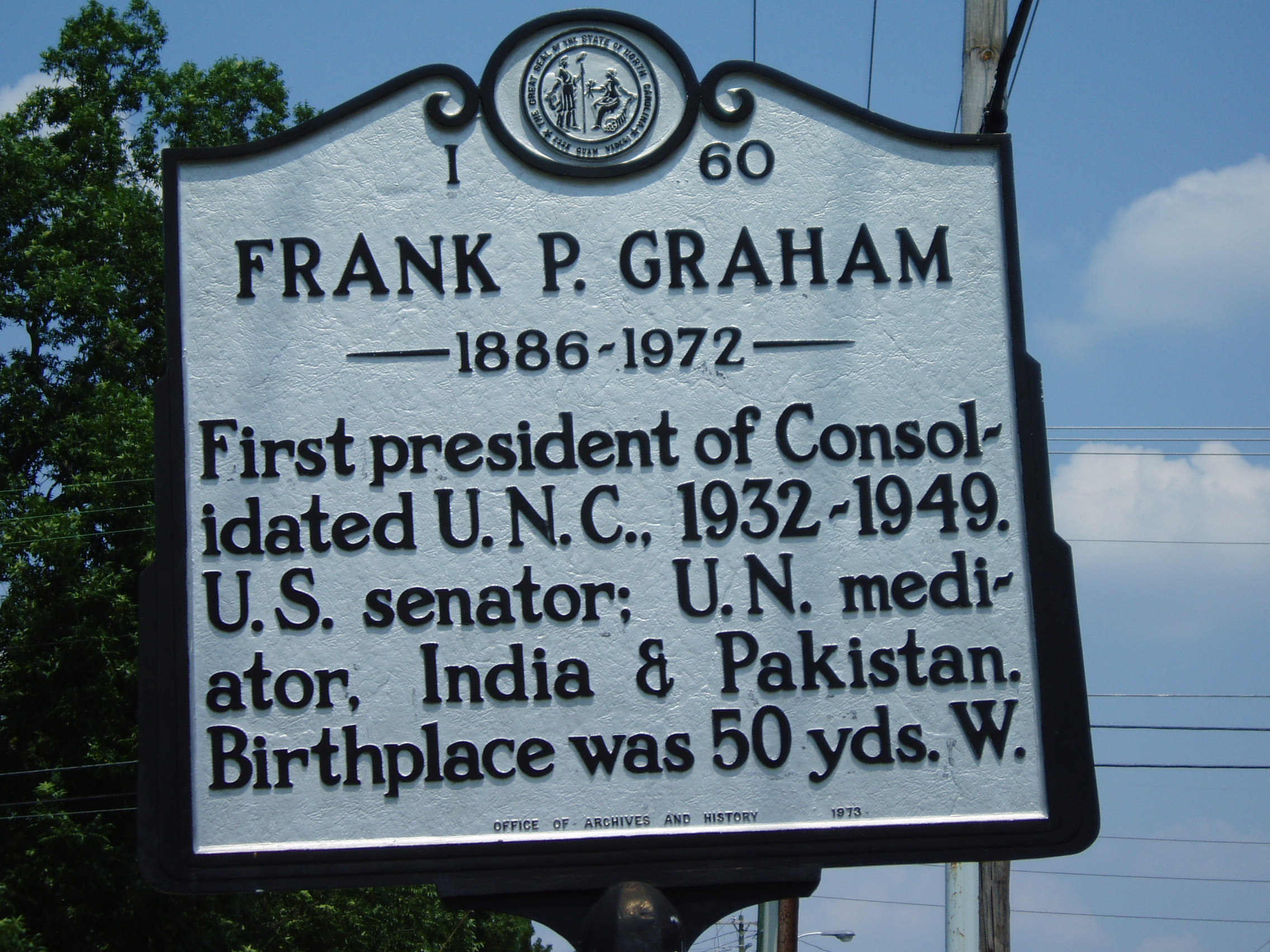 Frank P. Graham 1886-1972 (I-60) | NC DNCR