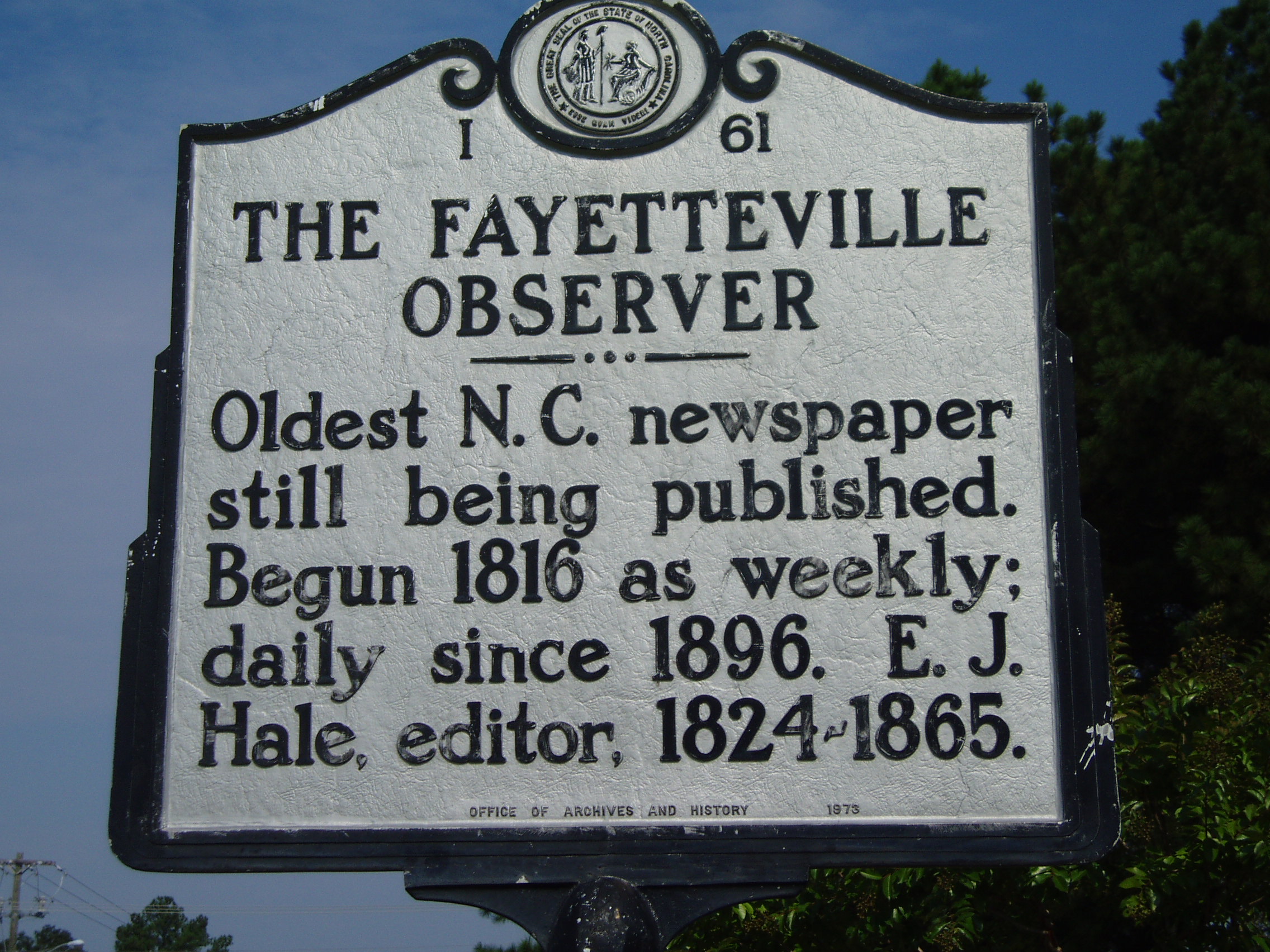 The Fayetteville Observer (I-61) | NC DNCR