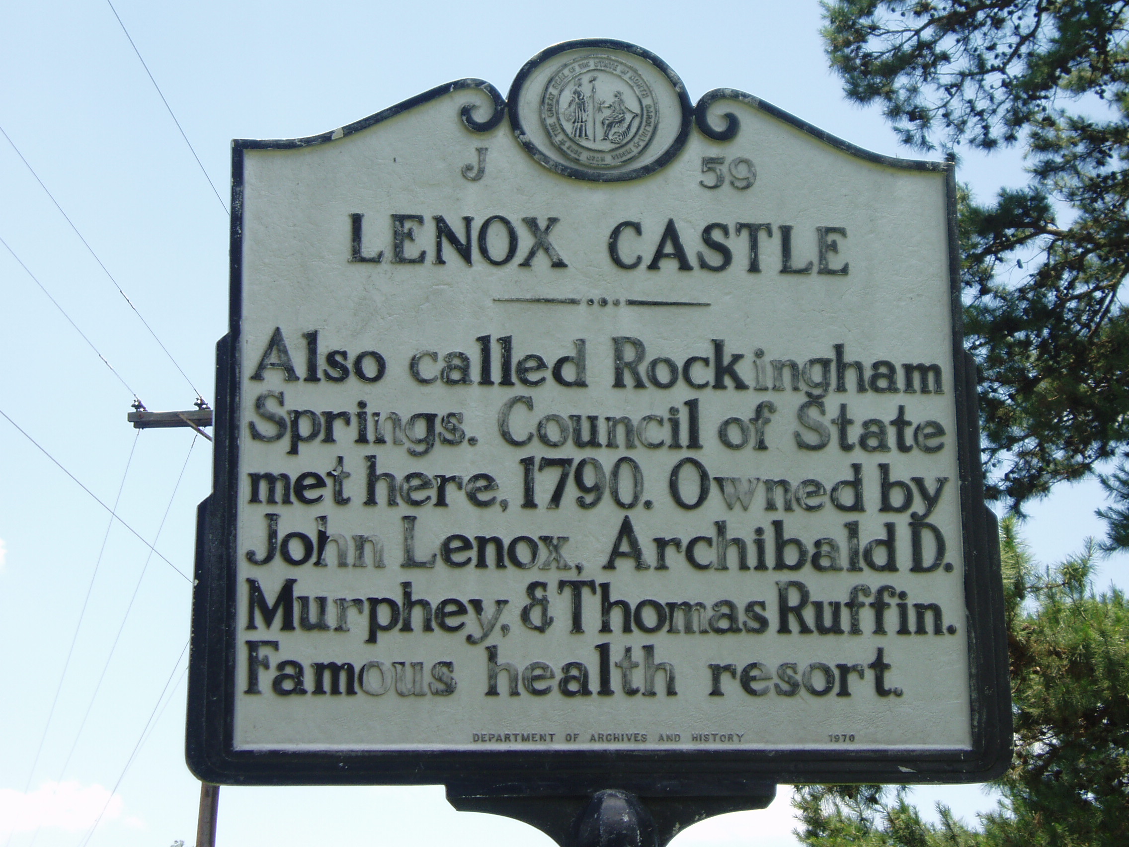 Lenox Castle (J-59) | NC DNCR