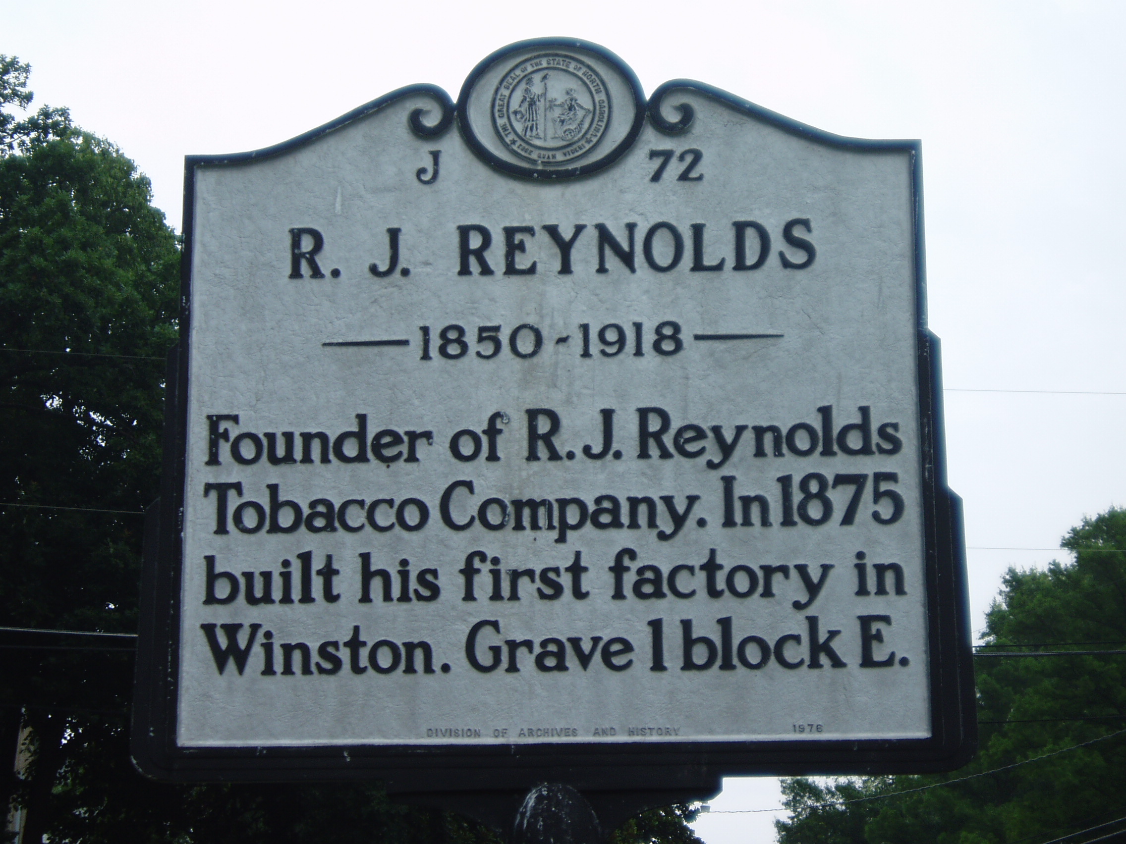 R. J. Reynolds 1850-1918 (J-72) | NC DNCR