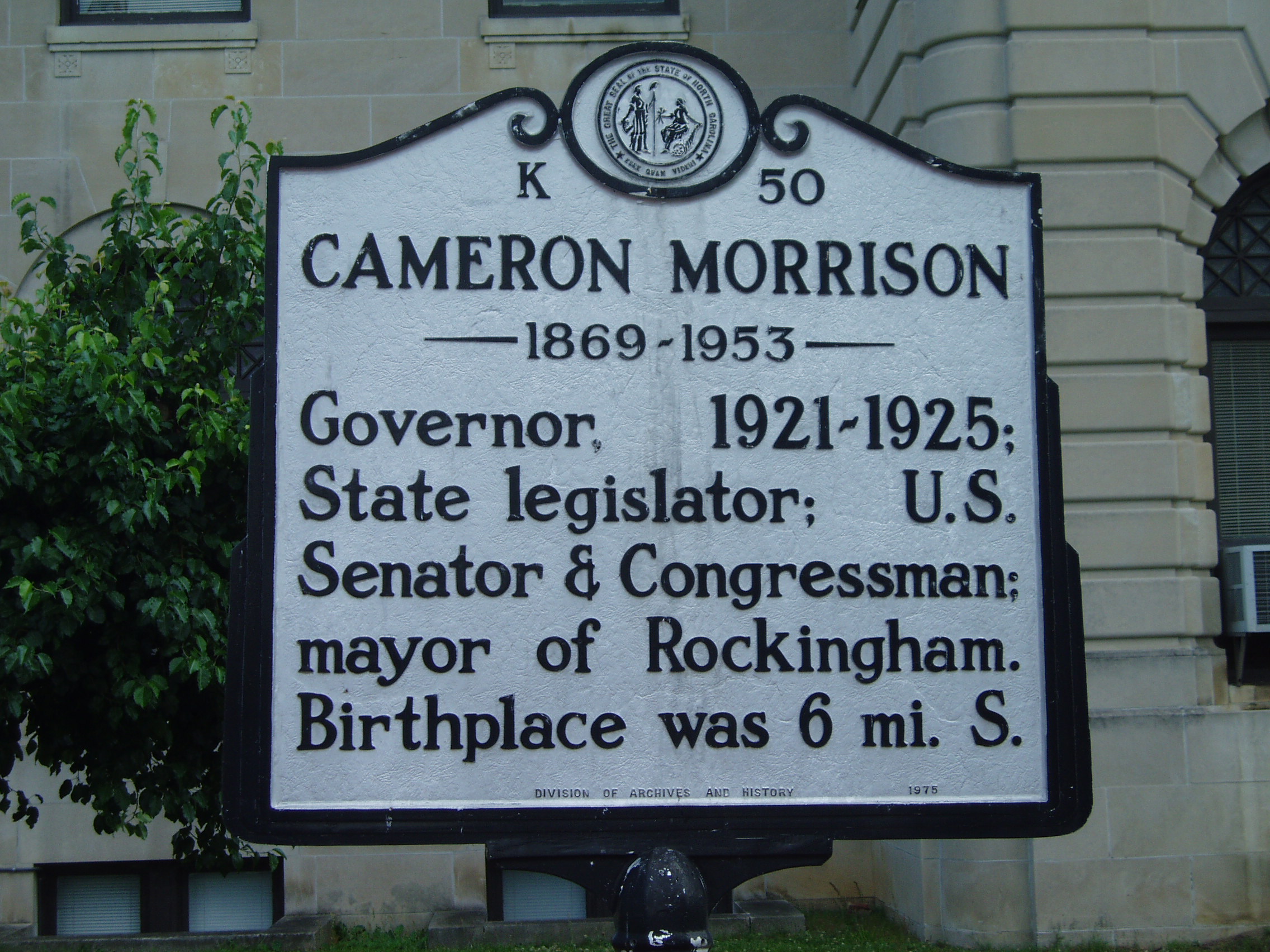 Cameron Morrison 1869-1953 (K-50) | NC DNCR