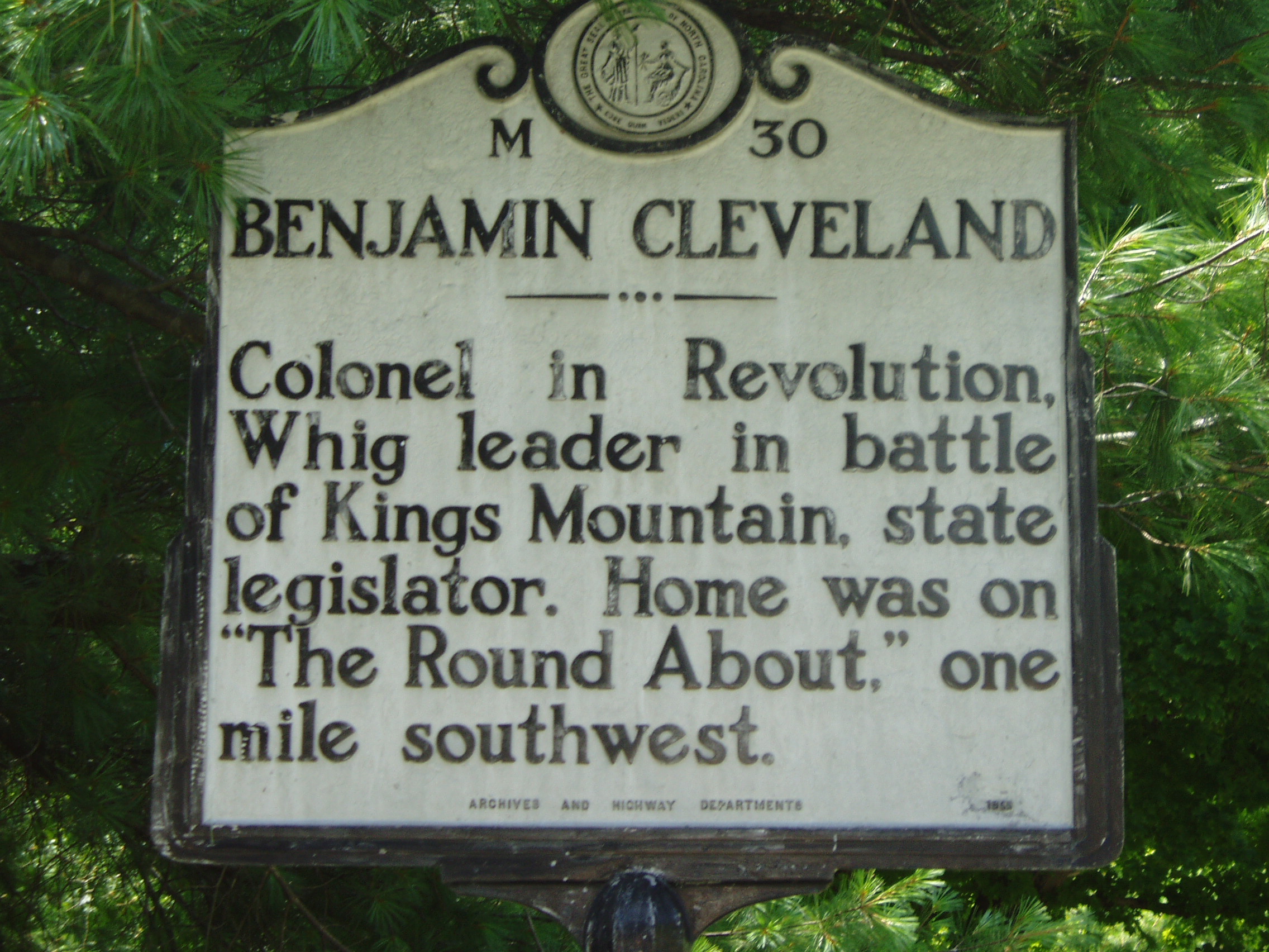 Benjamin Cleveland (M-30) | NC DNCR