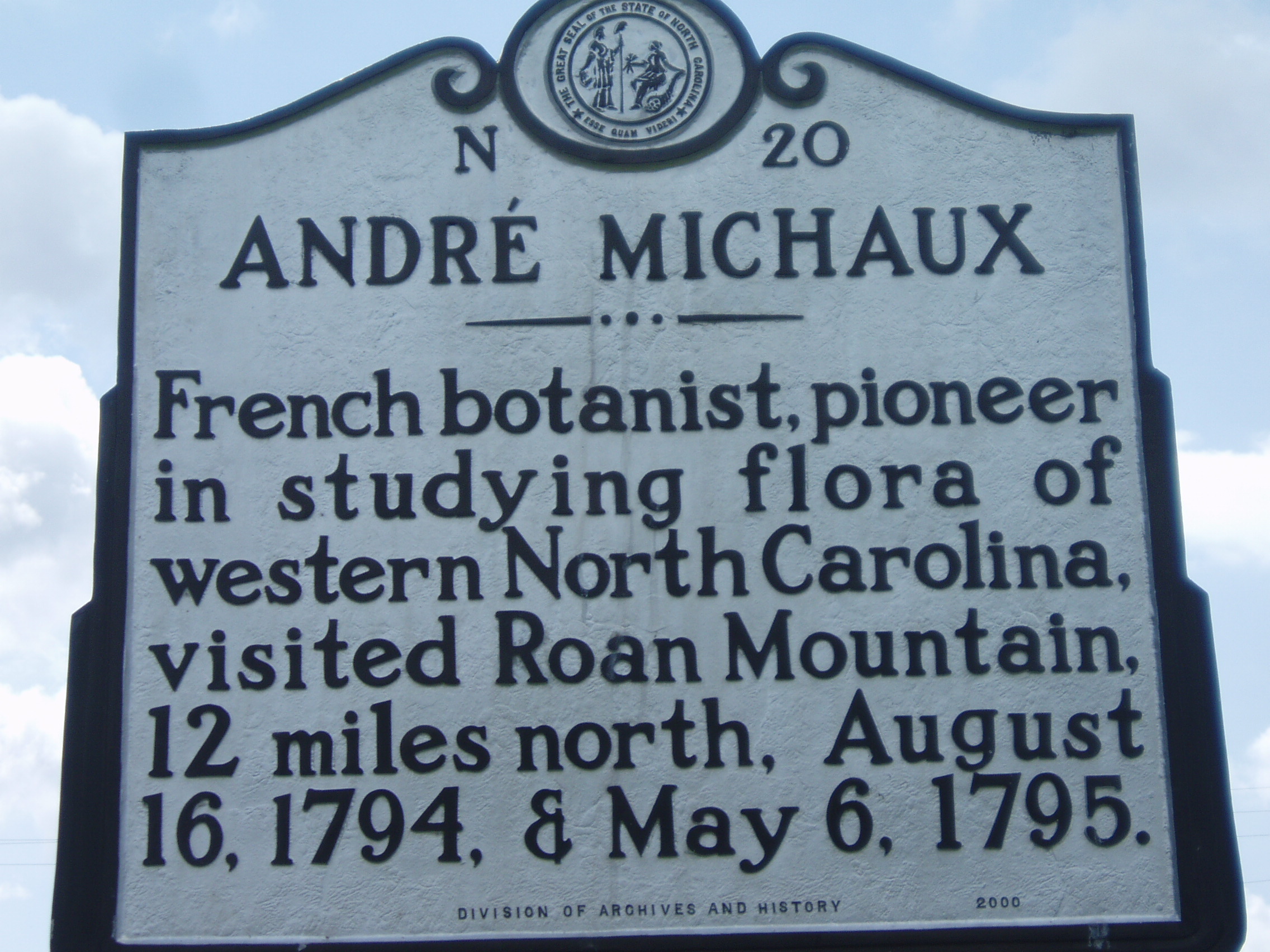 Andre Michaux (N-20) | NC DNCR