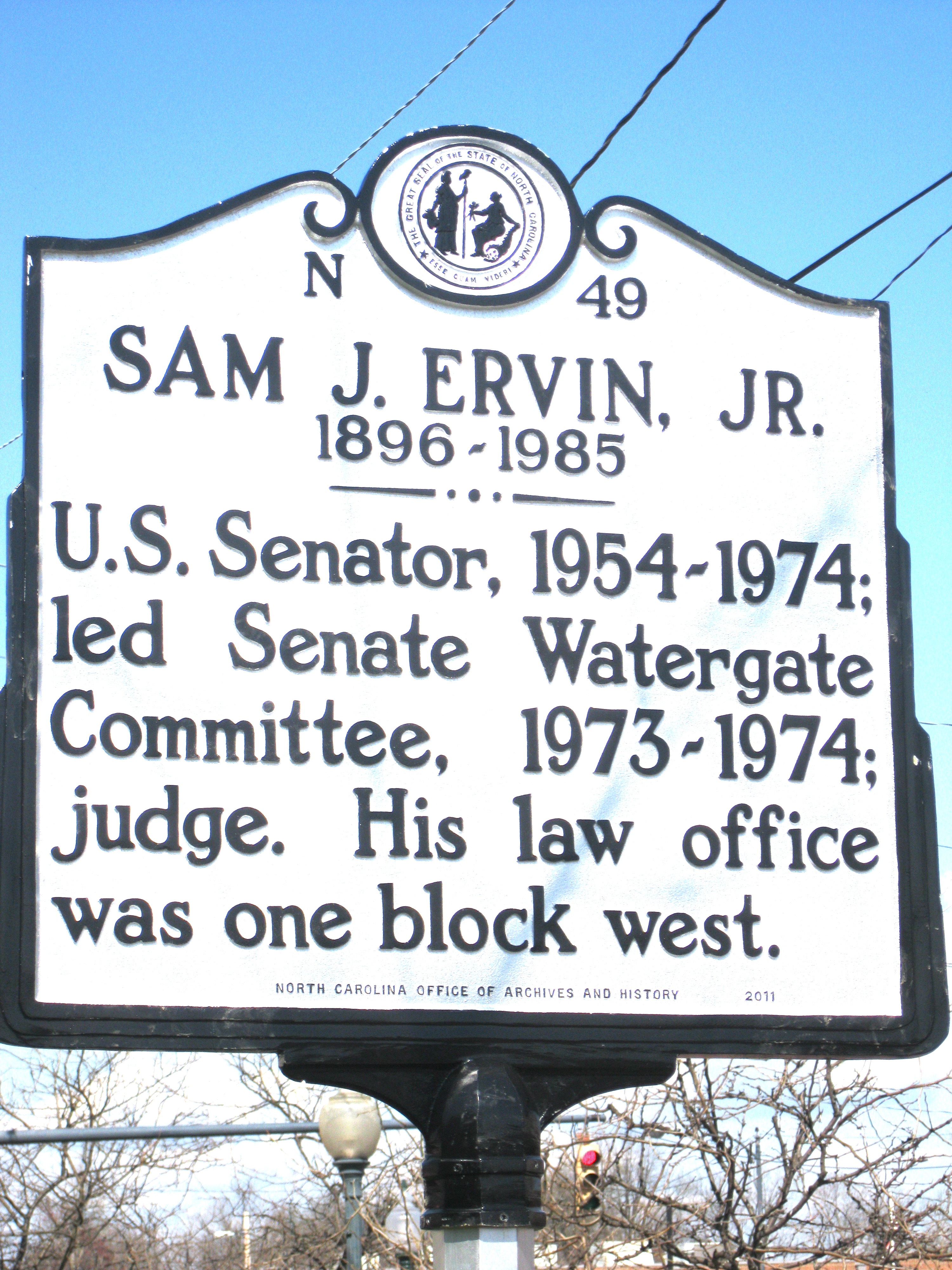 Sam J. Ervin, Jr. 1896-1985 (N-49) | NC DNCR