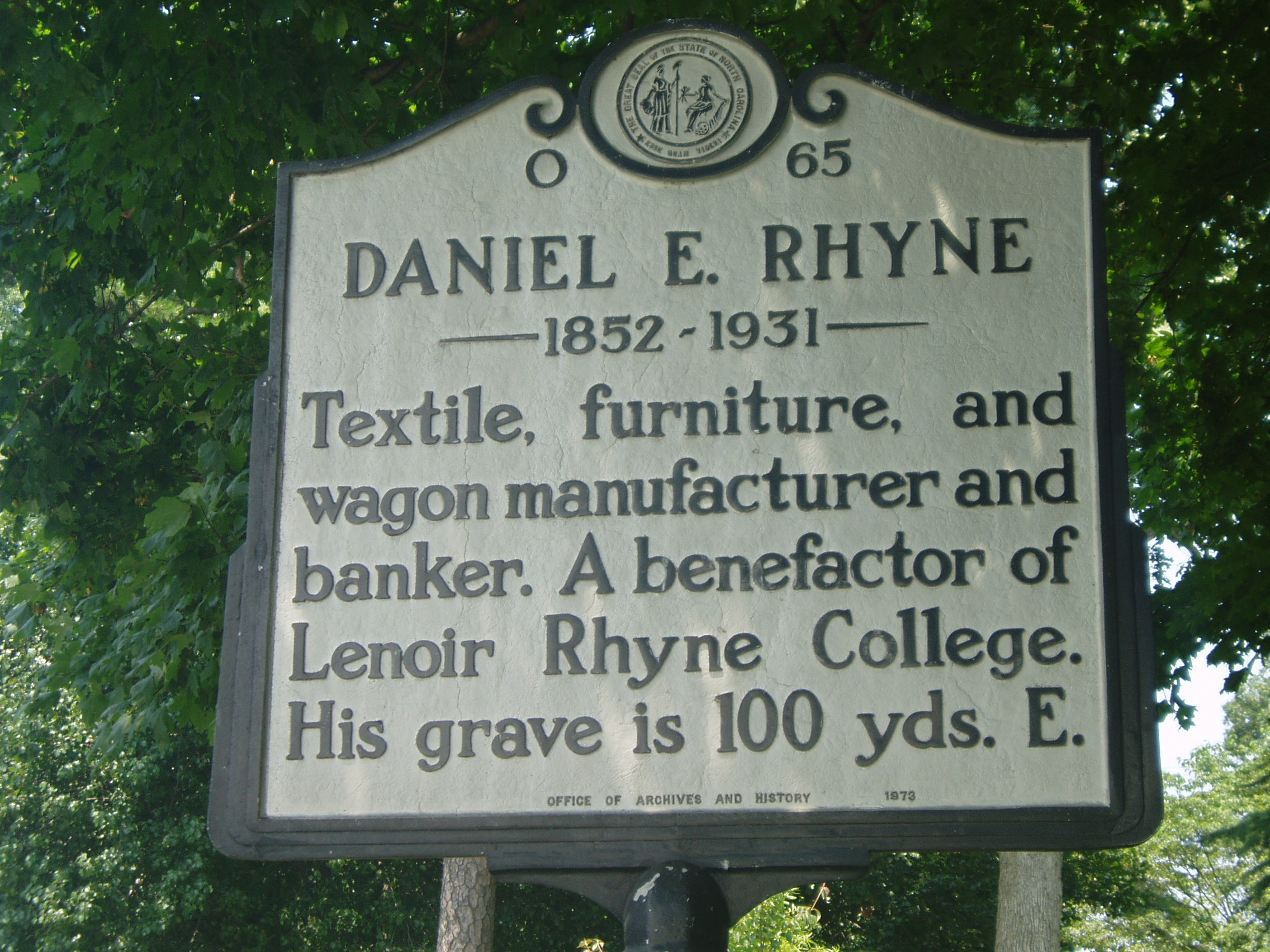 Daniel E. Rhyne 1852-1933 (O-65) | NC DNCR