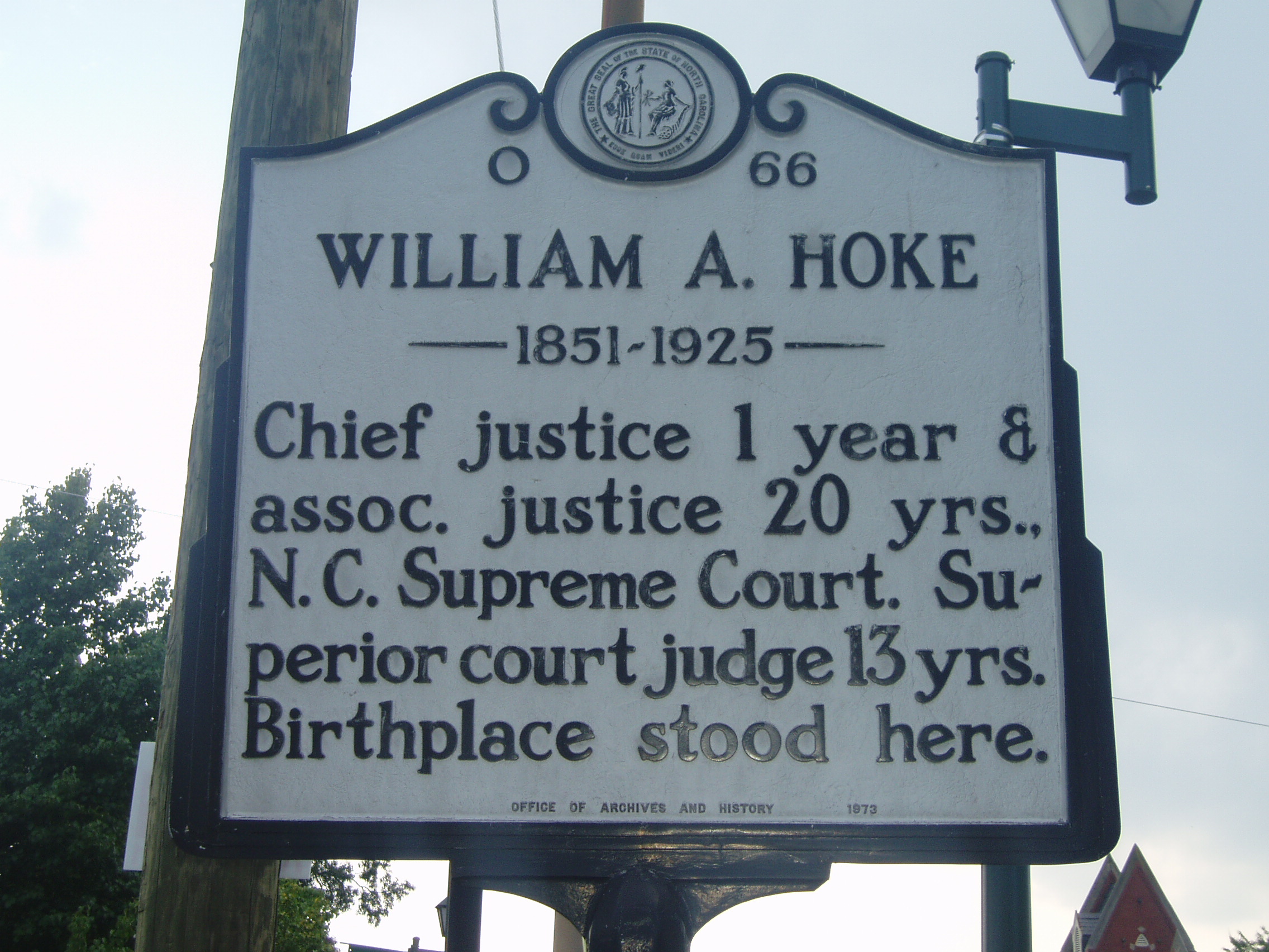 William A. Hoke 1851-1925 (O-66) | NC DNCR