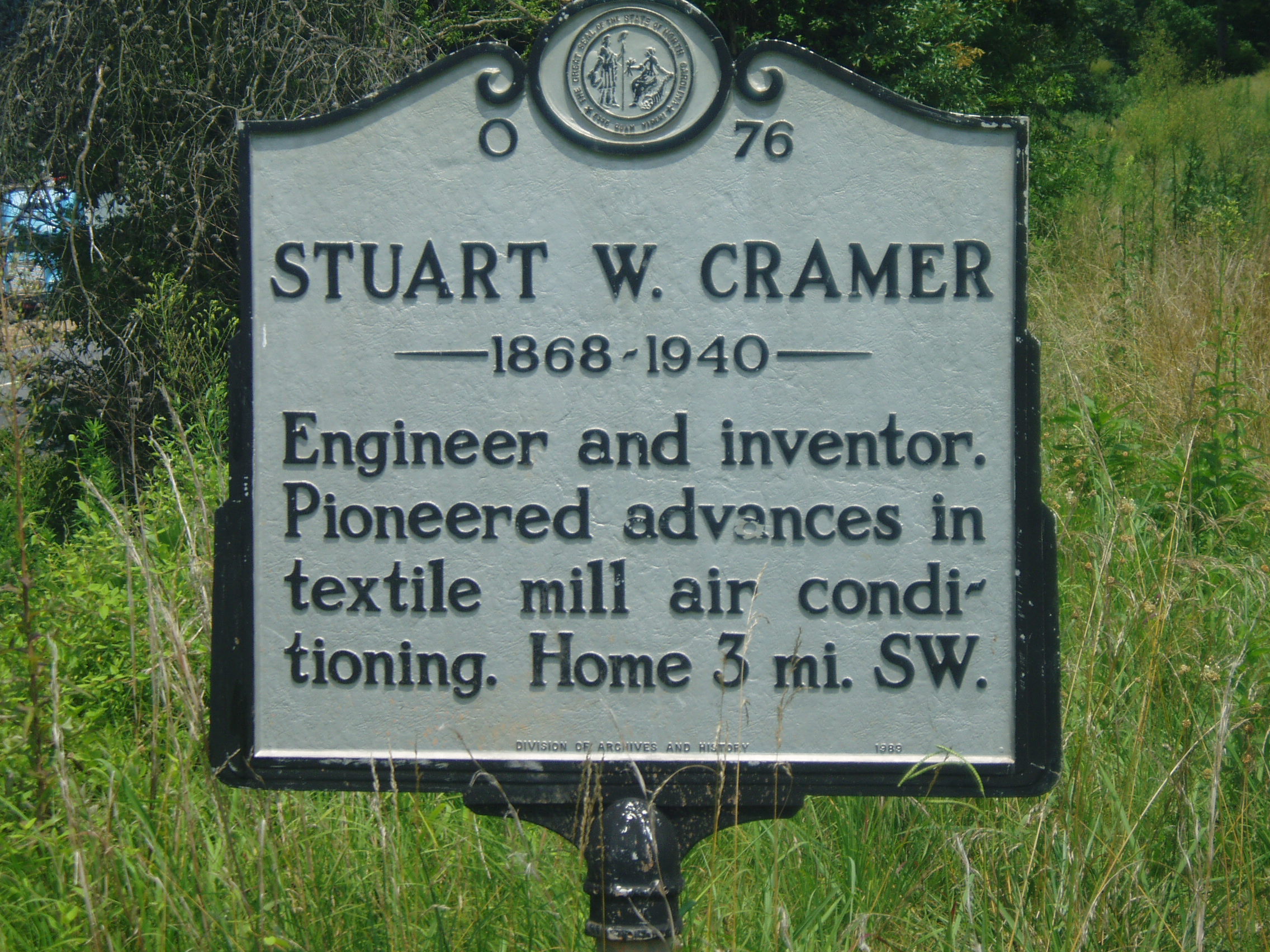 Stuart W. Cramer 1868-1940 (O-76) | NC DNCR