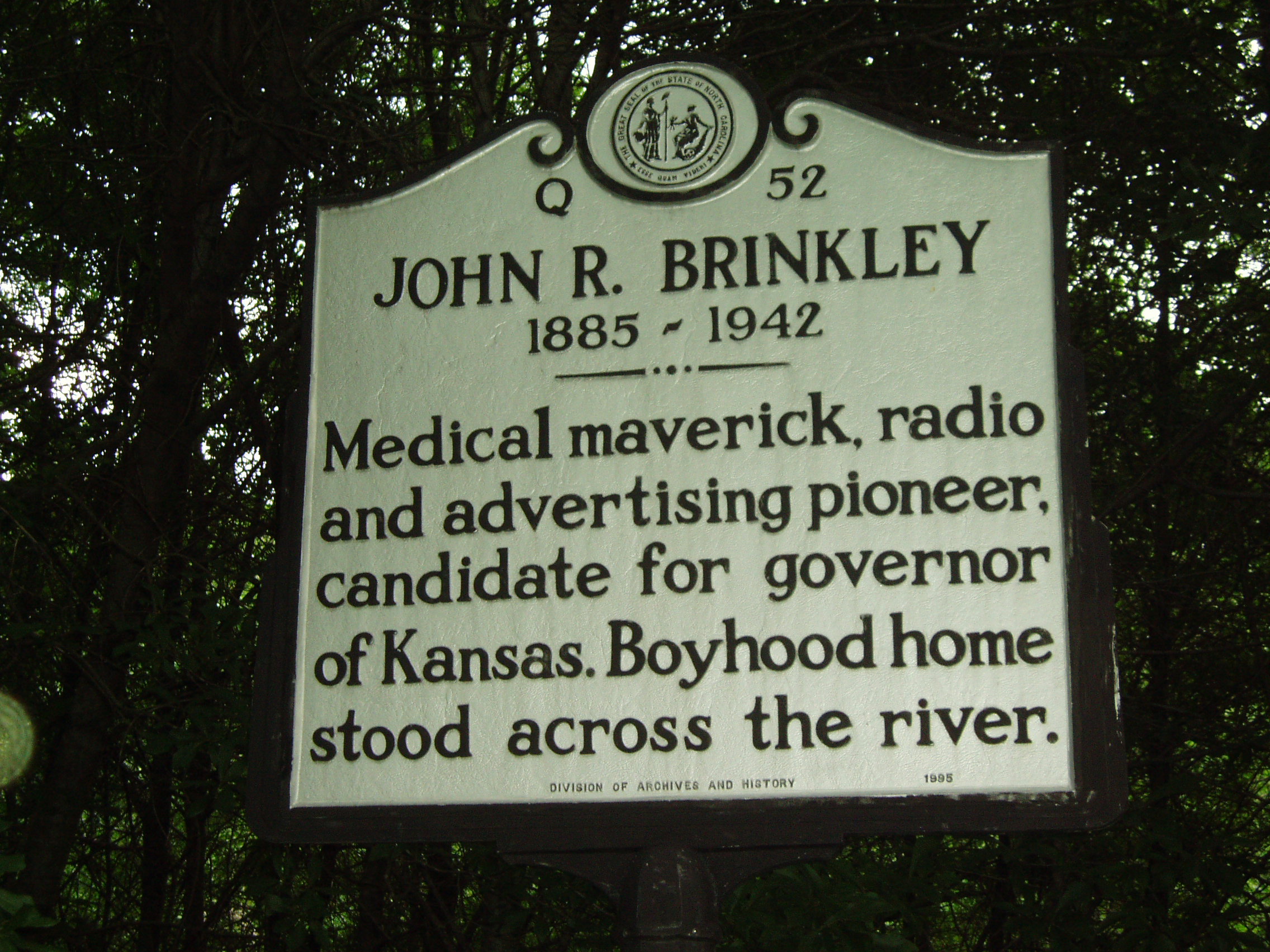 John R. Brinkley 1885-1942 (Q-52) | NC DNCR