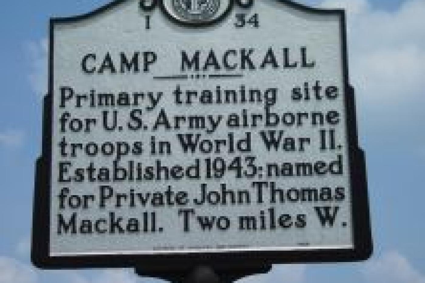 Camp Mackall (I-34) | NC DNCR