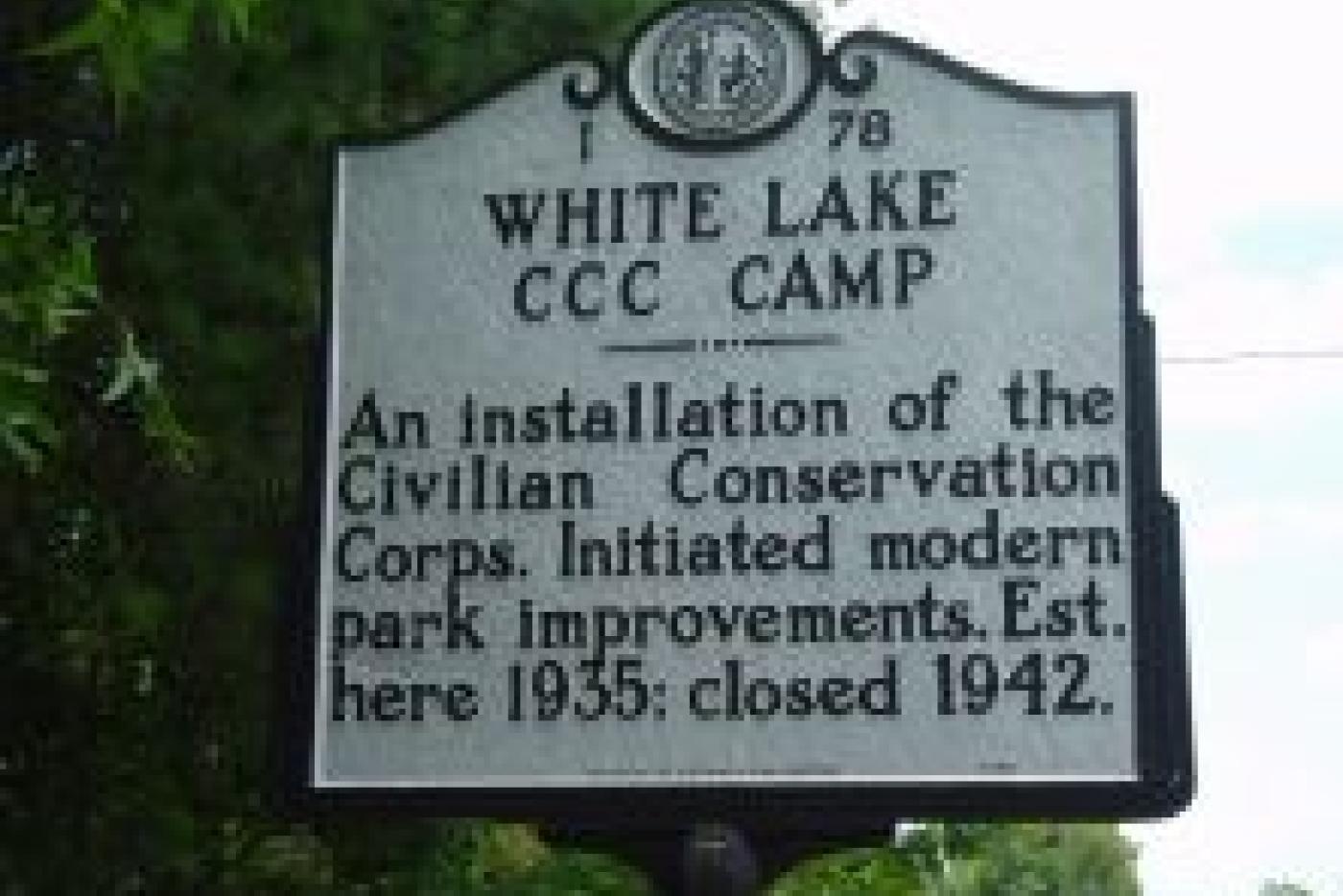 White Lake CCC Camp (I-78) | NC DNCR