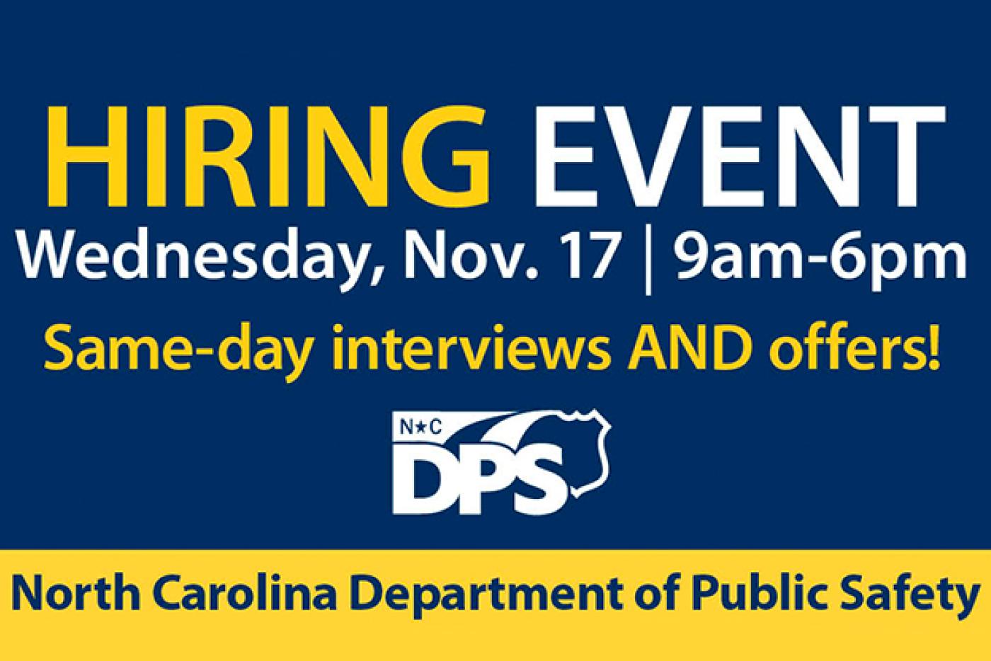 Facility Hiring Event - Neuse Correctional Institution | NC DPS
