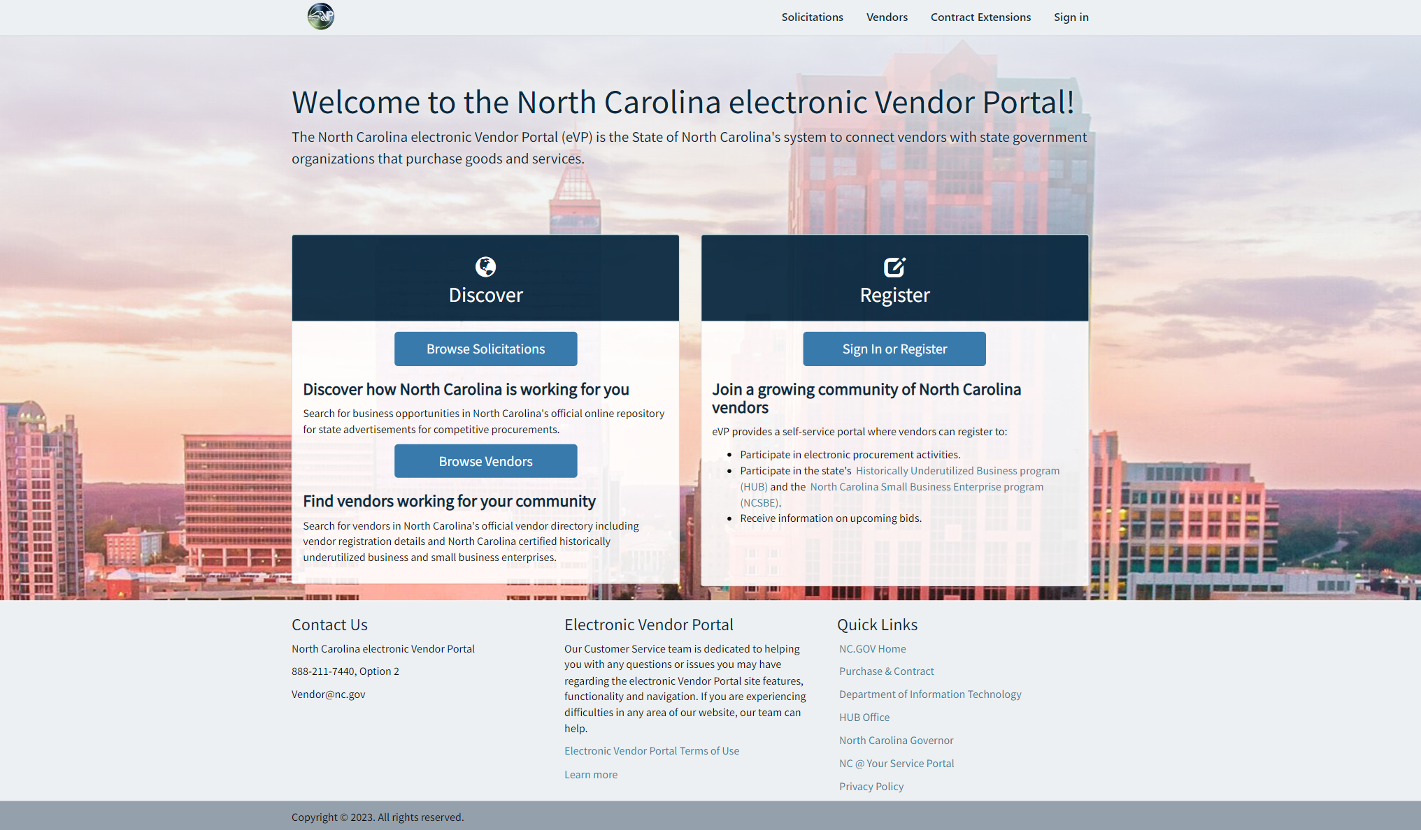 eVP Updates for Vendors | NC eProcurement